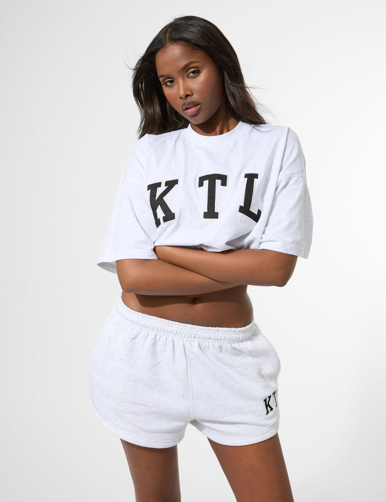 Ktl Logo Oversized T-Shirt Light Grey Marl