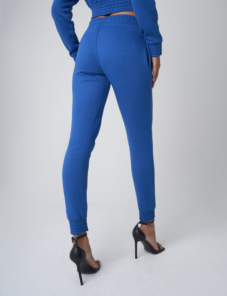 Cinched High Waisted Joggers In Cobalt Blue